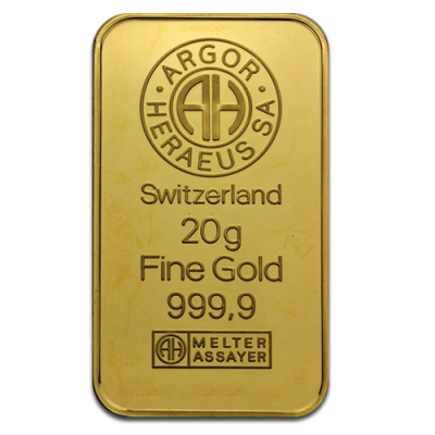 20 gm Argor SA Gold Bar - Bullion Mart