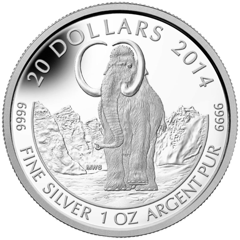 2014 $20 Prehistoric Animals: The Woolly Mammoth - Pure Silver Coin ...