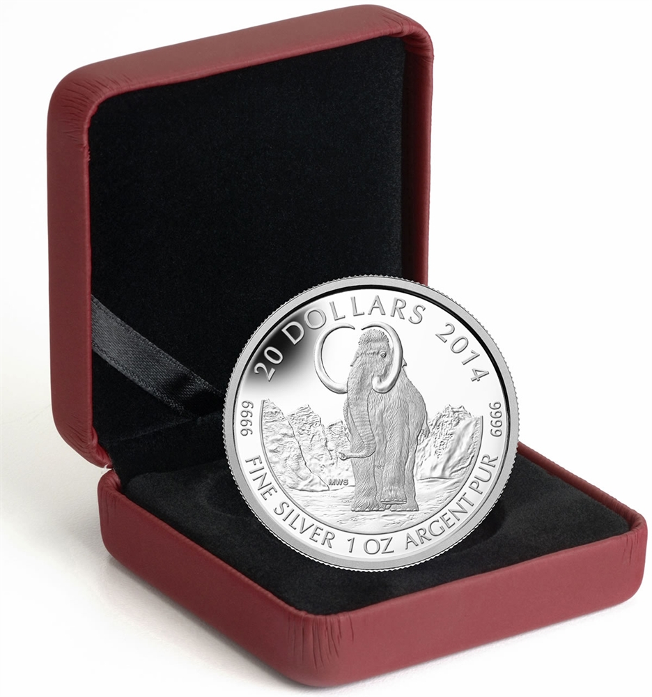 2014 $20 Prehistoric Animals: The Woolly Mammoth - Pure Silver Coin ...