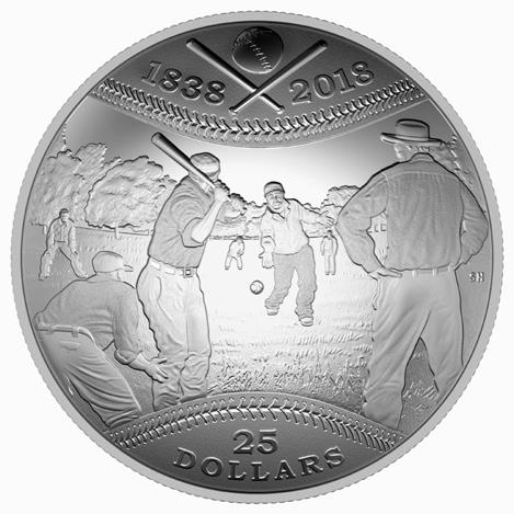 2018 $25 FINE SILVER COIN 180TH ANNIVERSARY OF CANADIAN BASEBALL ...