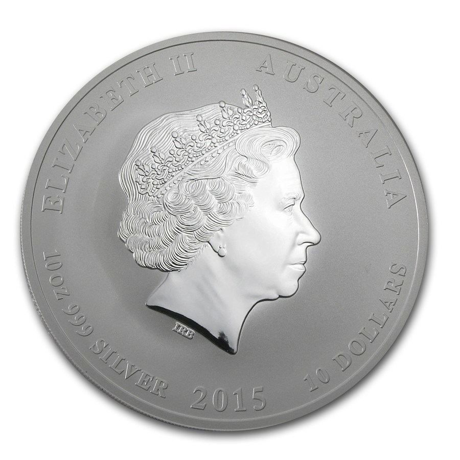 10 oz 2015 Year of the Goat Silver Coin - Bullion Mart